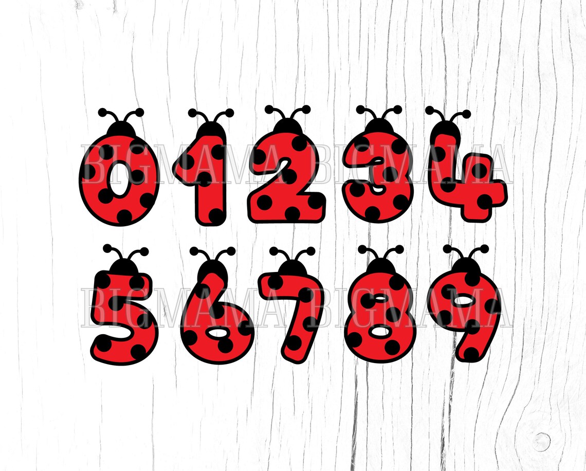 Ladybug Alphabet Svgdxflettersfontnumbersbirthdaycut - Etsy