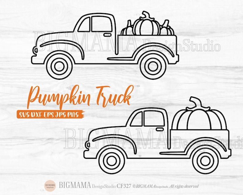 Pumpkin Truck SVG File,fall Truck,dxf,fall,out Line,truck,cut File ...