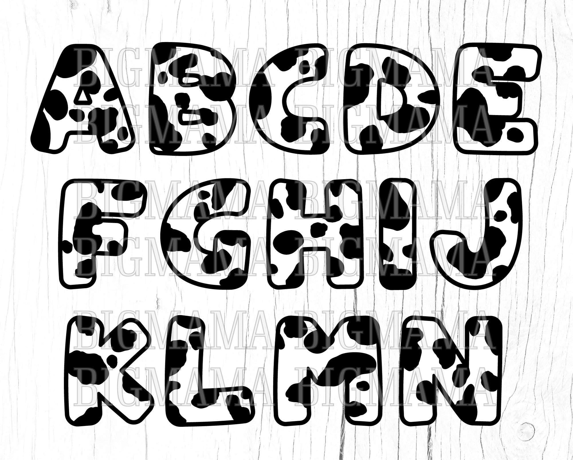 Cow Alphabet Svgnumberslettersbundlebirthdaycow - Etsy