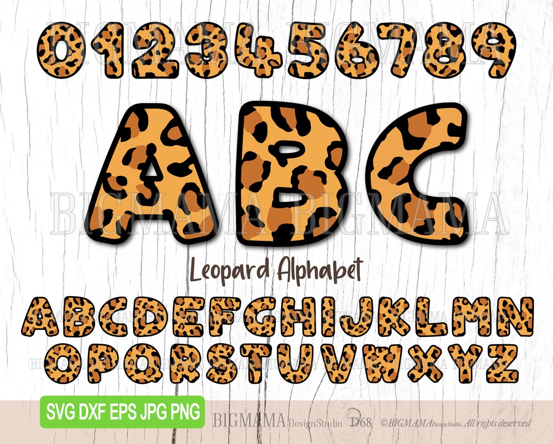 Leopard Alphabet Svg,safari,numbers,letters,bundle,animal Print,wild ...