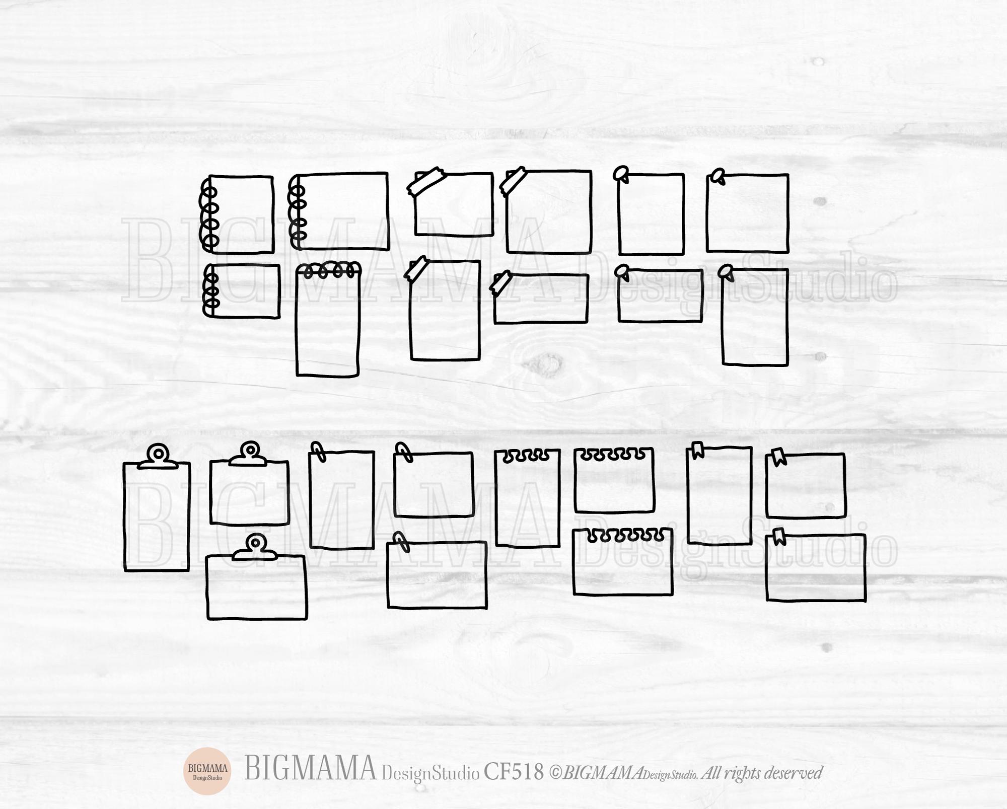 Memo Note Outline Svg,cut File,sticky Note,note Template,line Art ...