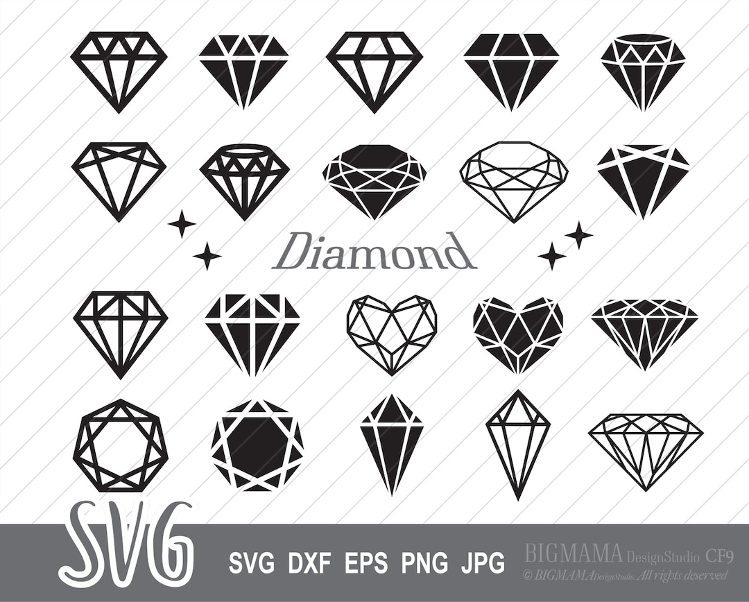 Diamond Svg,dxf,jewel Svg,jewelry,cricut,silhouette,wedding,graphic ...