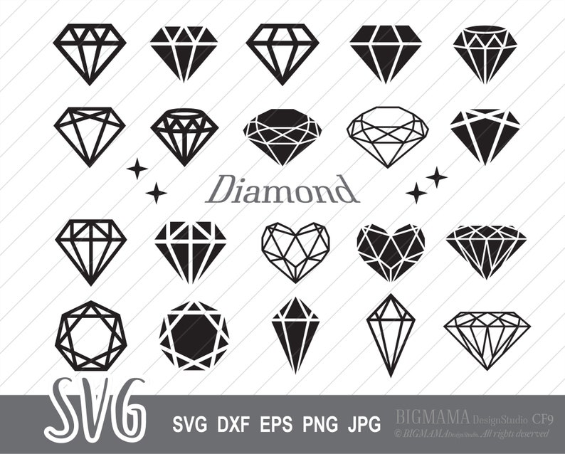 Diamond Svg,dxf,jewel Svg,jewelry,cricut,silhouette,wedding,graphic ...