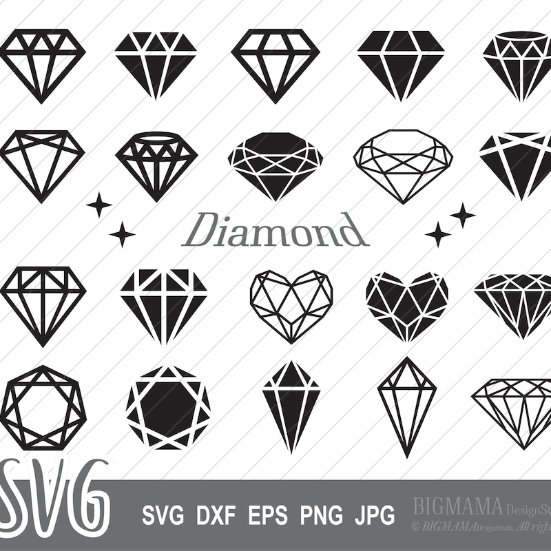 Diamond Svg - Etsy