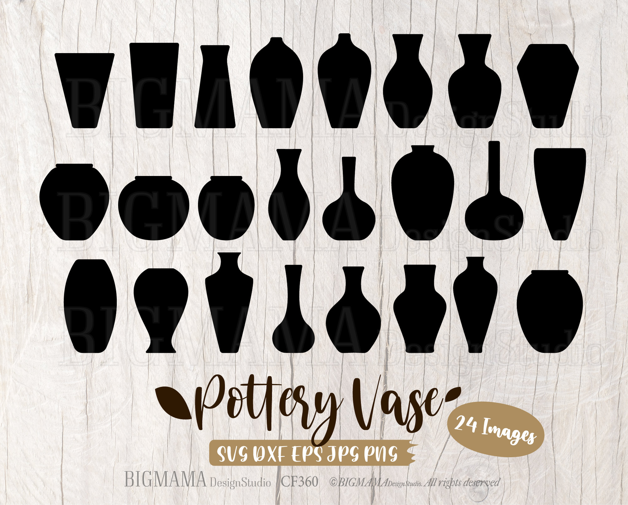 Pottery Vase Bundle Svg,vase Template,flowers Decor,jar,ceramic,dxf ...