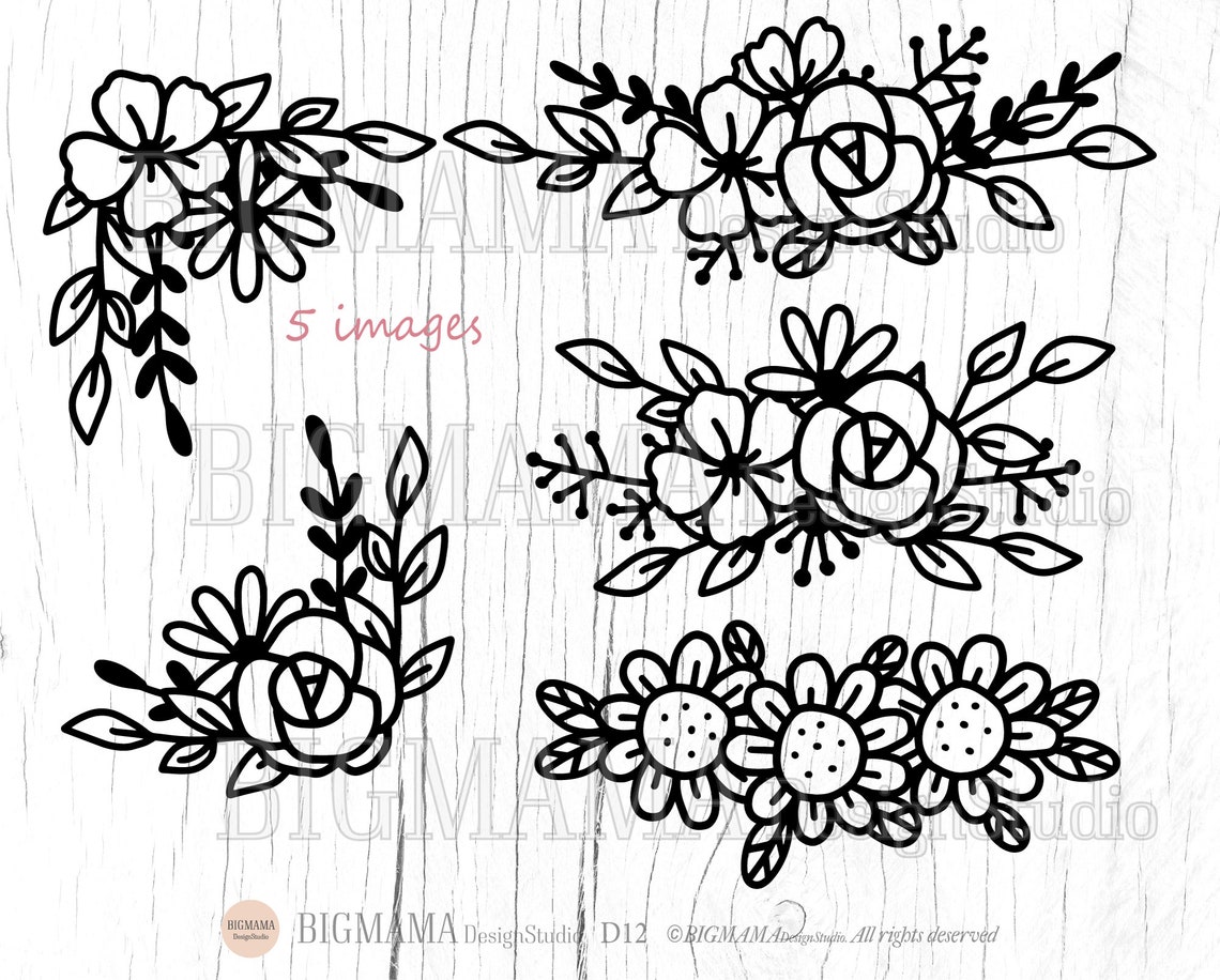 Floral Svg,flower,wildflower SVG Bundle,border,wedding,arrangement ...