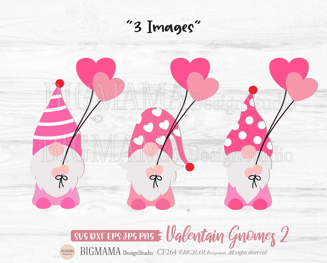 Valentine Gnomes Svg,balloon,gnome With Heart,,dxf,love,bundle,png ...