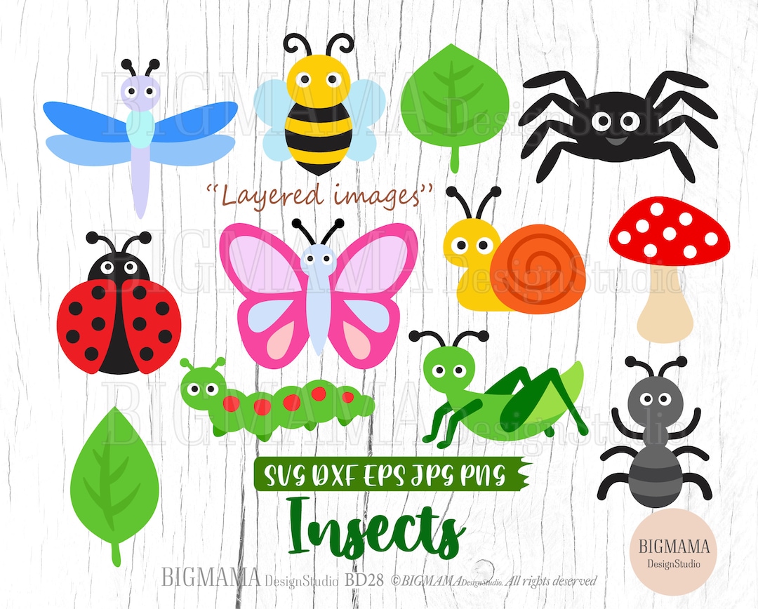 Insects SVG Bundle,bugs,layered,cut File,kids,baby,craft,bee,ladybug ...