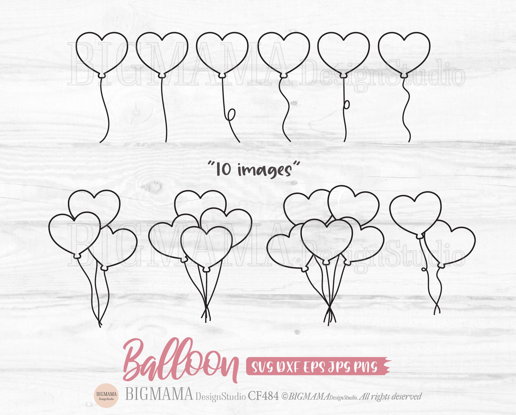 Heart Balloon Svg,love,balloon Cut File,party,birthday,outline,balloon ...