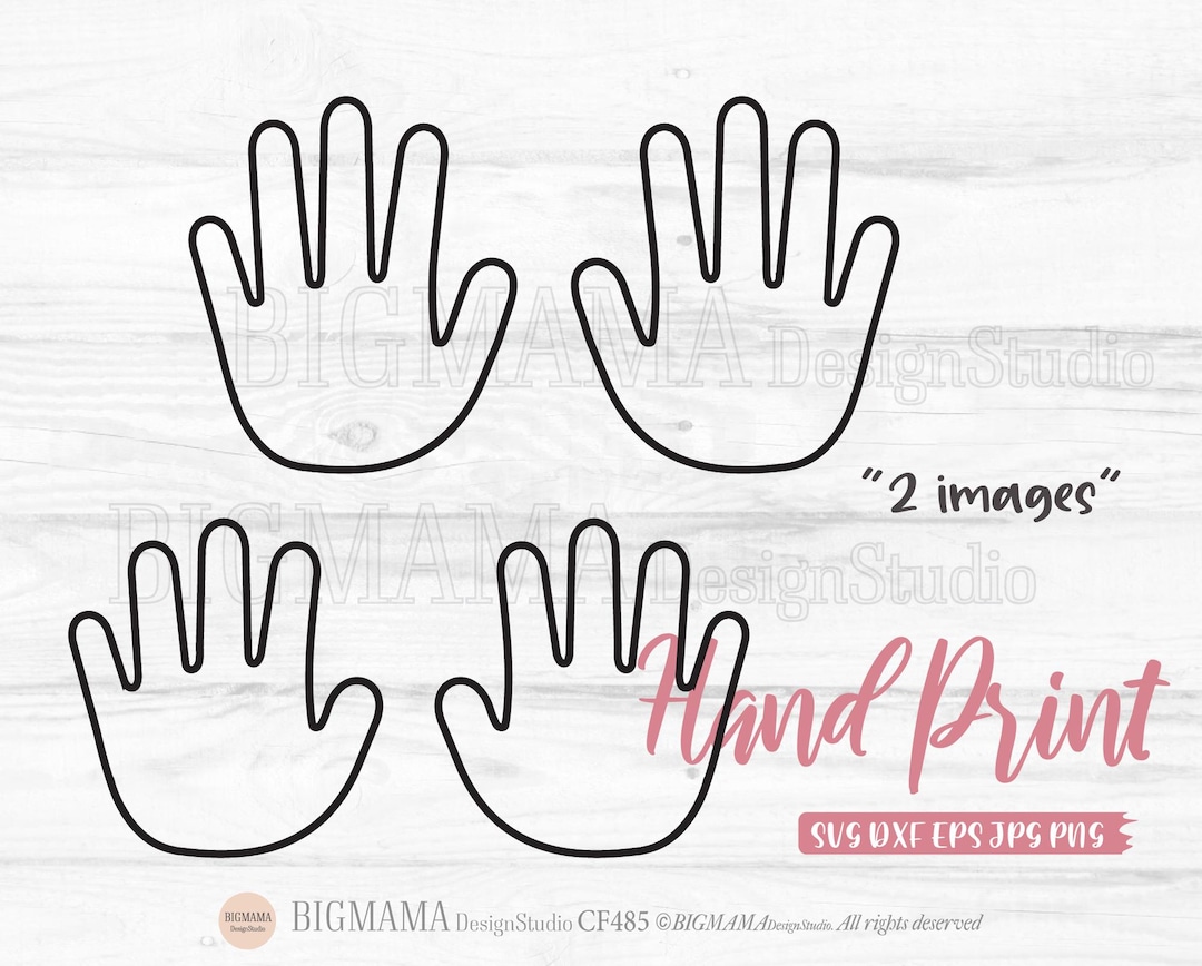 Hand Print Svg,dxf,hand Prints,png,cut File,cutting File,kids,school ...