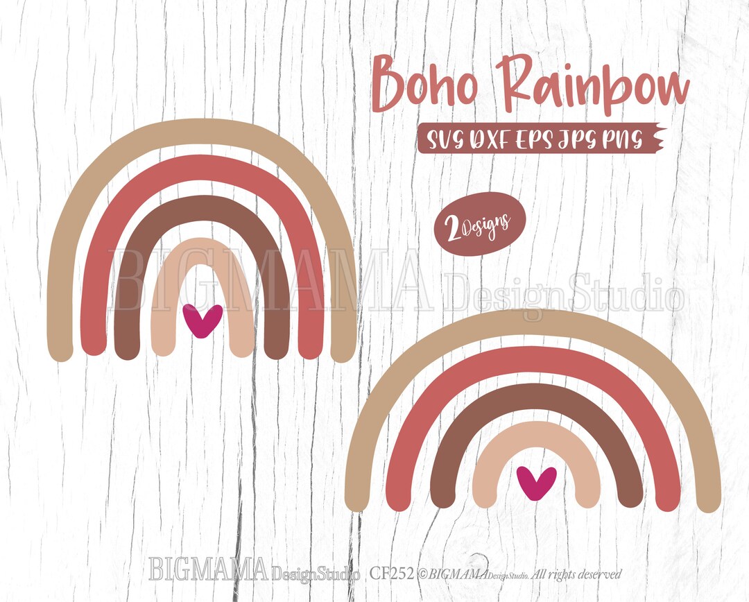 Boho Rainbow Svg,rainbow,rainbow With Heart,cut File,vinyl,kids ...
