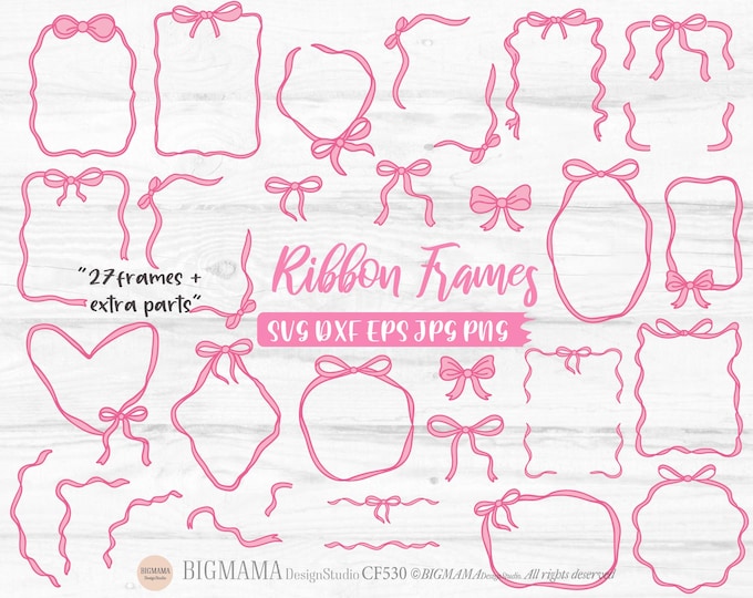 Wavy Ribbon Frame SVG Bundle,, Frame SVG, Frame Svg Png,hand Drawn ...