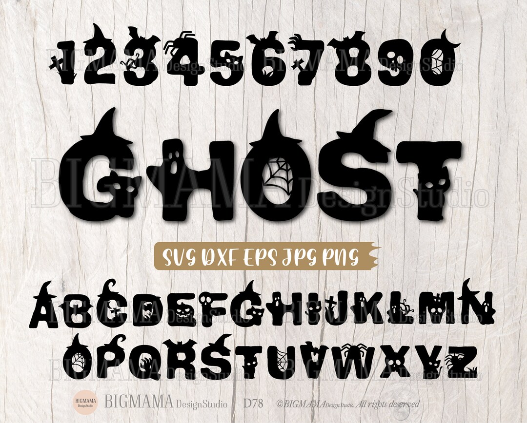 Halloween Alphabet Svg,numbers,letters,bundle,birthday,png,spooky,kids ...