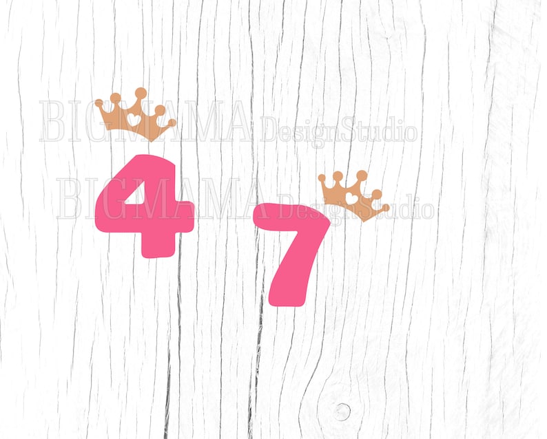 Numbers With Crown Svgprincessbirthdaydxfyear - Etsy