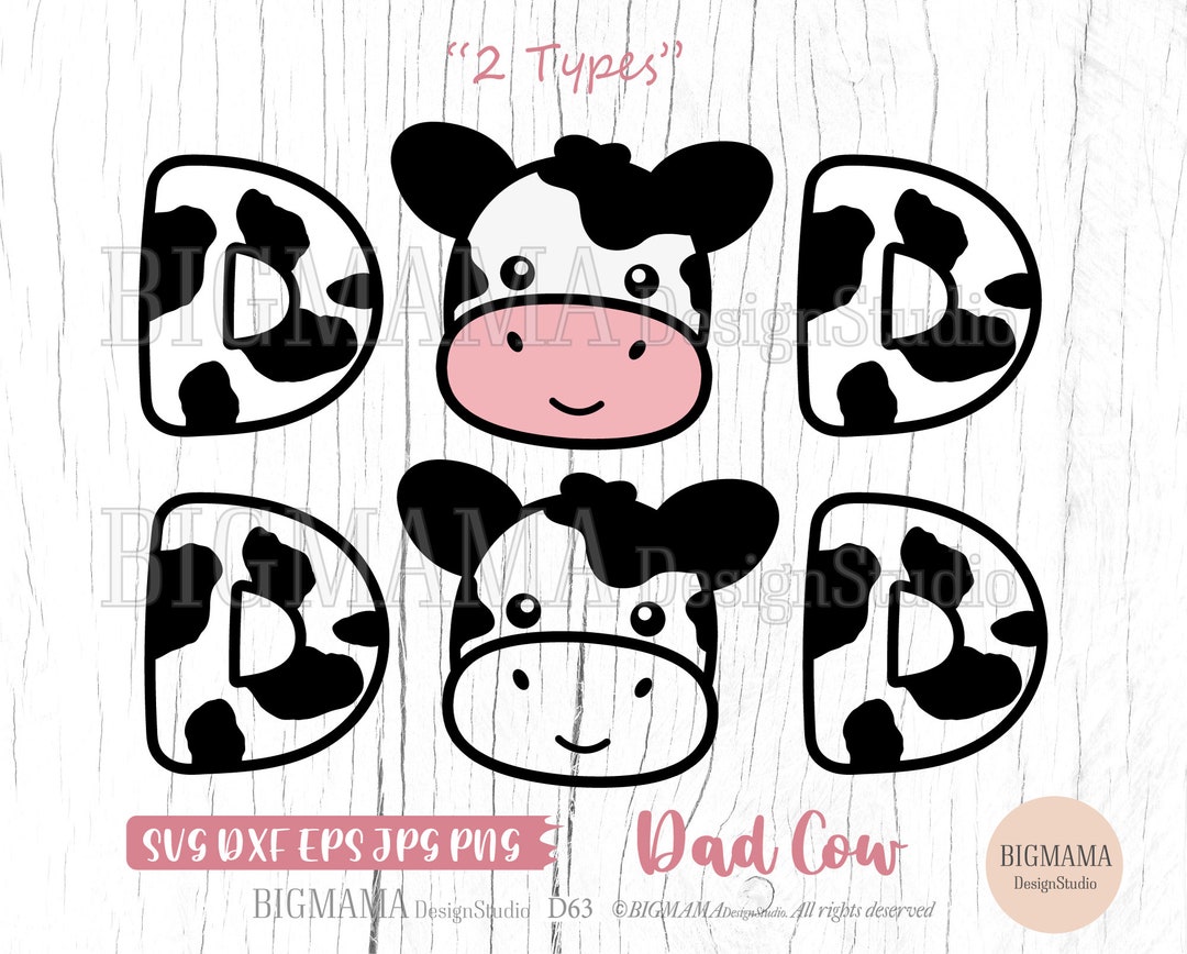 Dad Cow Svg,daddy,cow Face,animal,farm,parents,baby,cut File,boy,girl ...