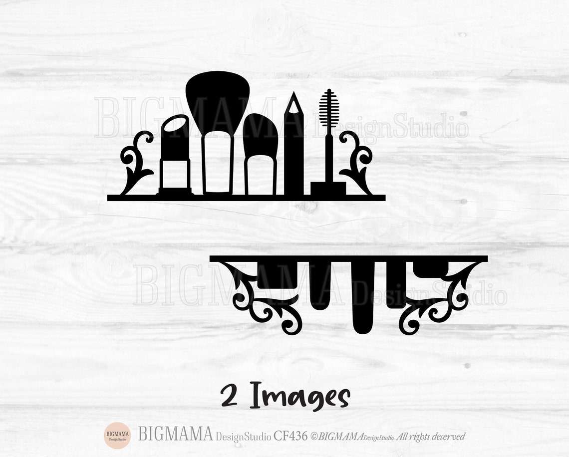 Makeup Split Svg,makeup Monogram,makeup Frame,beauty,cosmetics,dxf,name ...