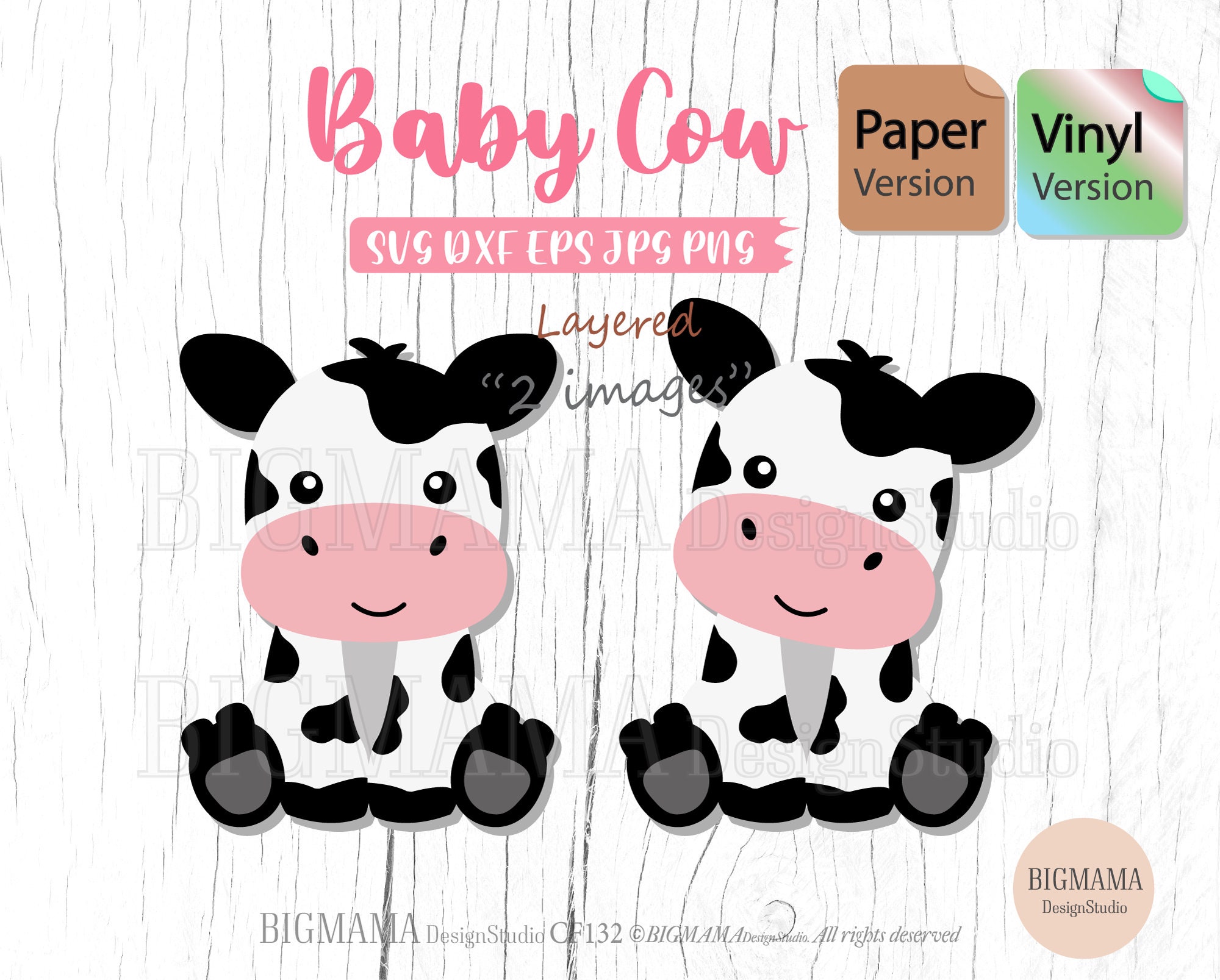Baby Cow Svgpaper Cutcut Filecow Layereddxfcow Svg - Etsy