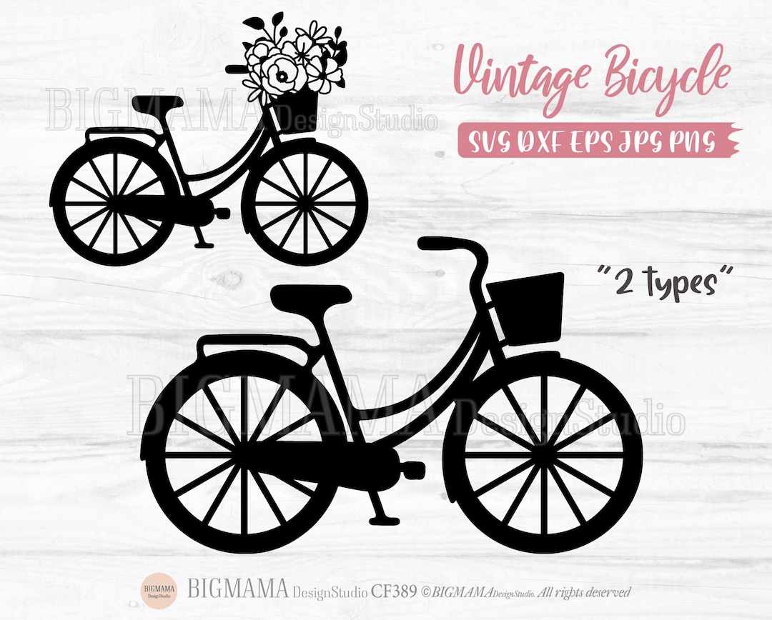 Bicycle Svg,vintage Bicycle With Flower Basket,wildflower,floral ...