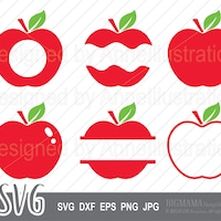 Apple Svg, Apple Clipart, Teacher Svg, School Svg, Silhouette Cut Files ...