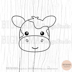 Farm Animal Face Svg,cut File,bundle,out Line,stencil,birthday,cute,pet ...