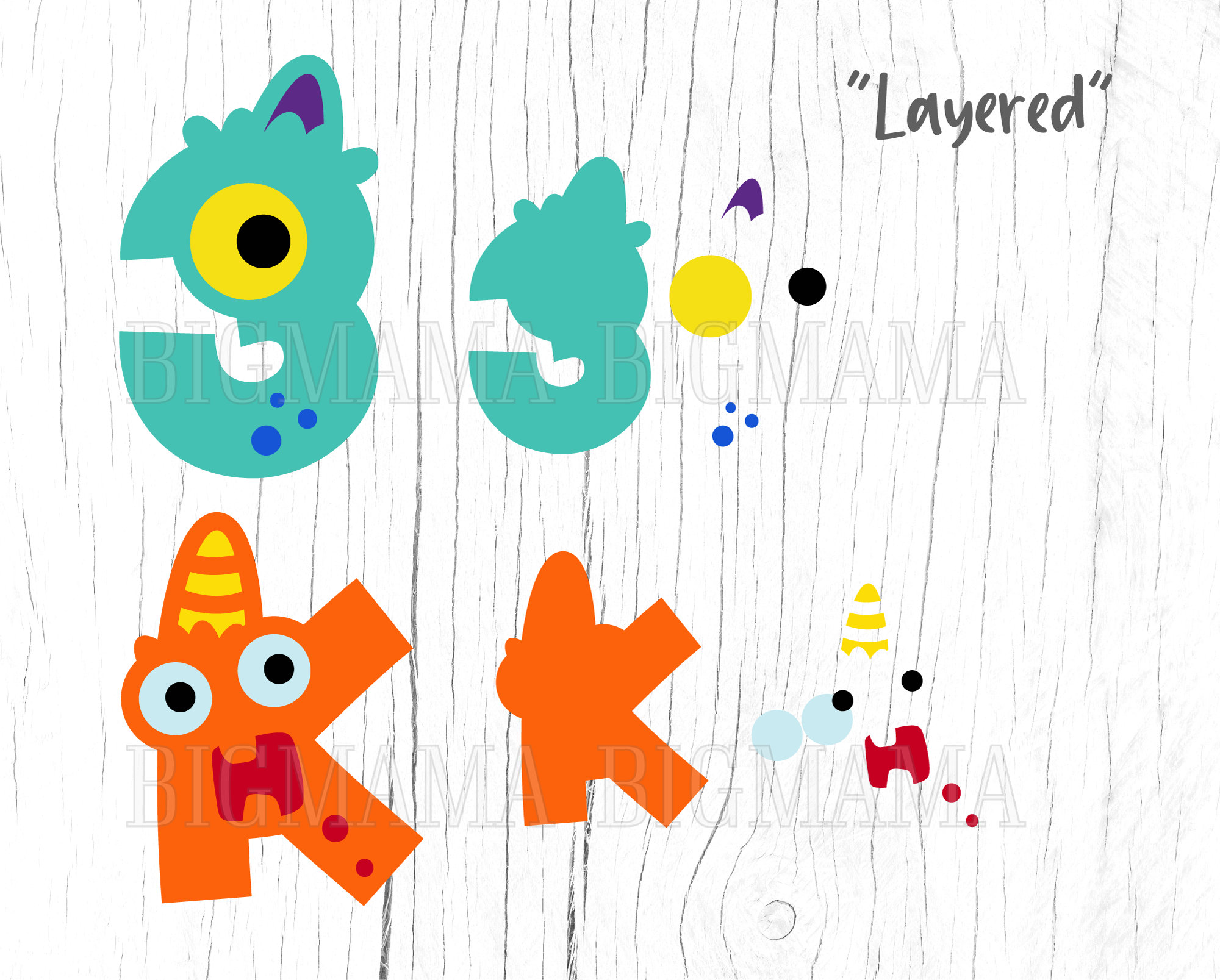 Monster Alphabet Svg,numbers,letters,birthday Boy,bundle,name,layered ...