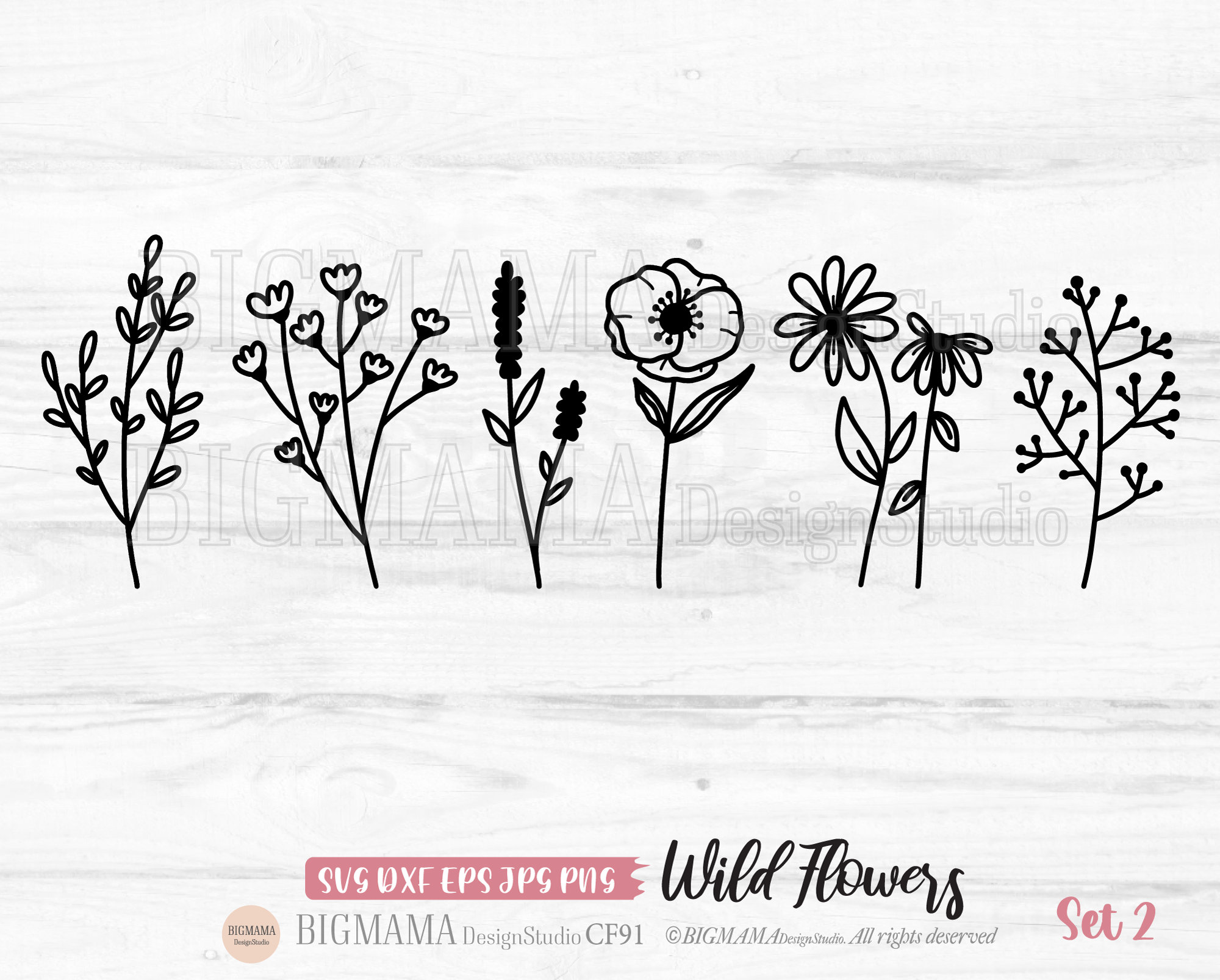 Wildflower Svgwildflower Svg - Etsy