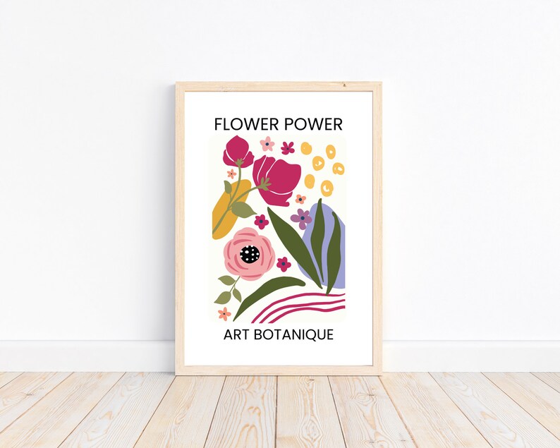 Flower Power Art Botanique Poster Download, Flower Market Poster ...