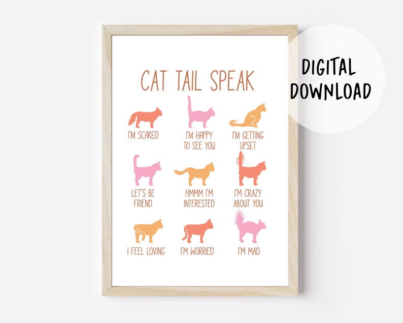 Cat Tail Speak Poster Download Printable Wall Art - Etsy