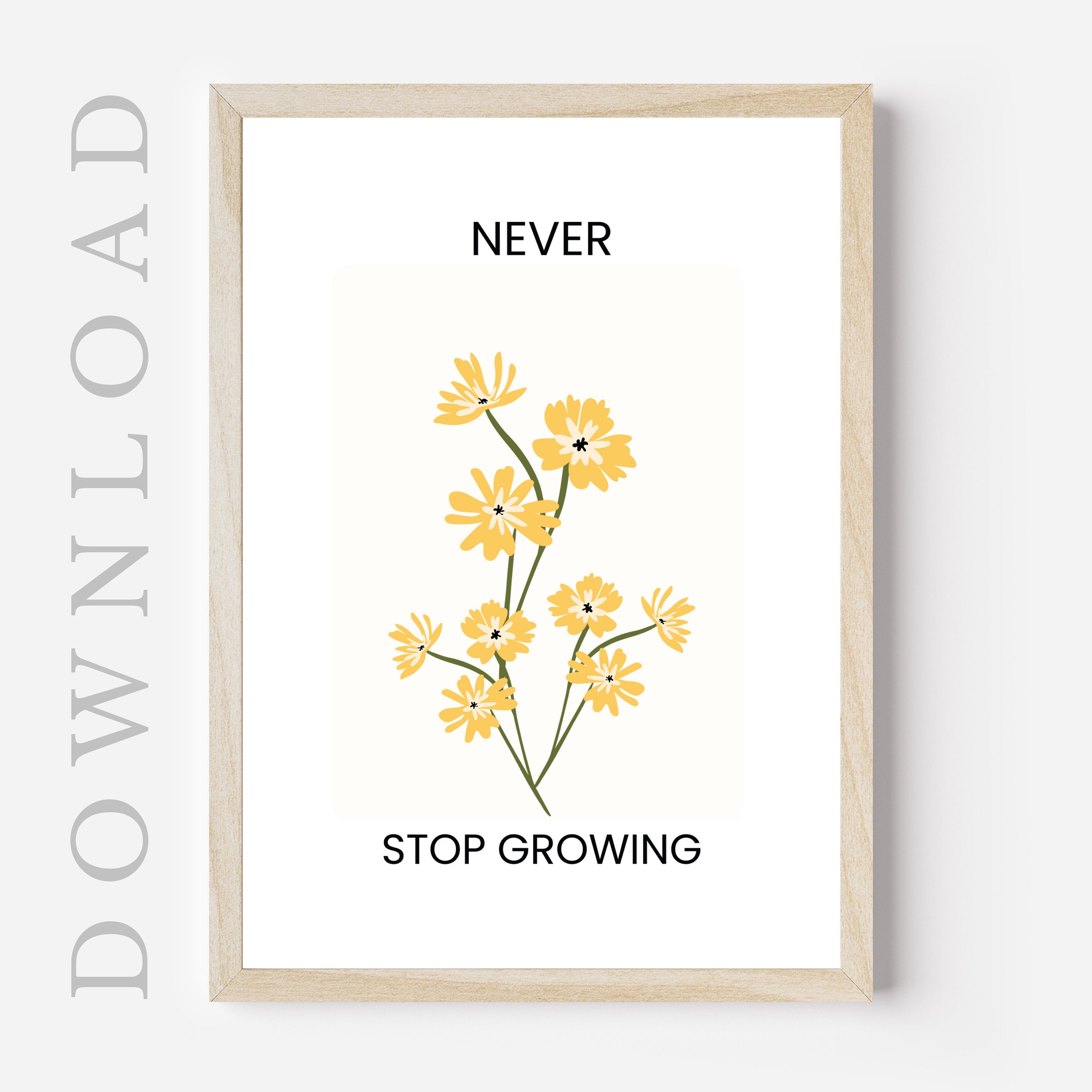 Never Stop Growing Poster Download, Flower Market Poster, Living Room ...