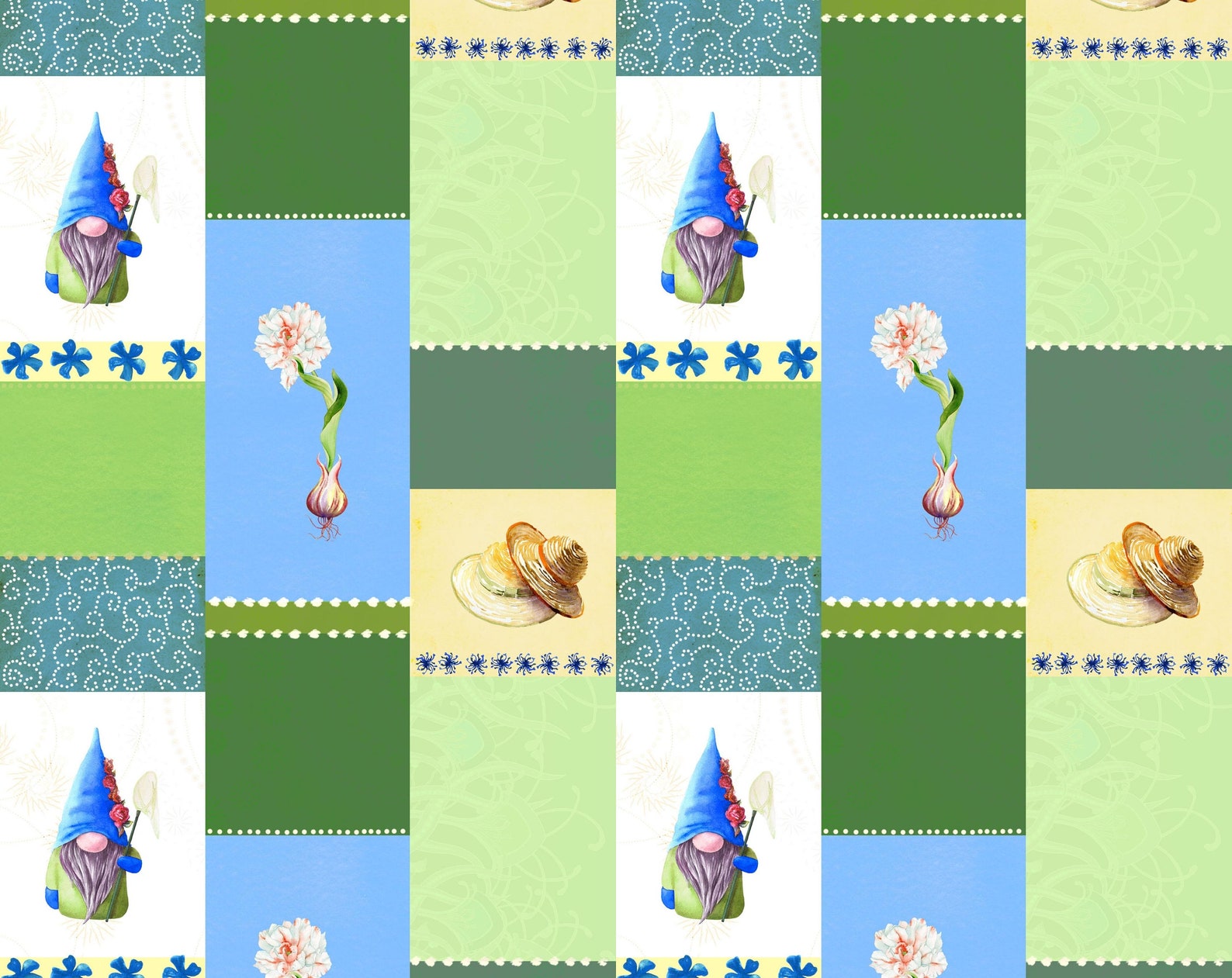 Watercolor Garden Digital Paper, 12 Seamless Patterns. Handpainted Farm ...