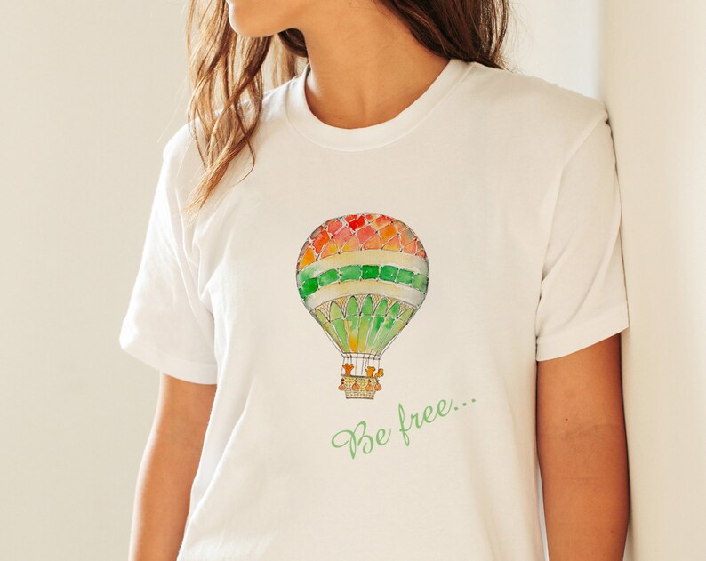 Hot Air Balloon Hand Painted Watercolor Clipart, Nursery Clip Art ...