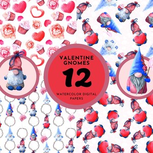 Watercolor Valentine Gnomes, Fabric Seamless Pattern (digital Download ...