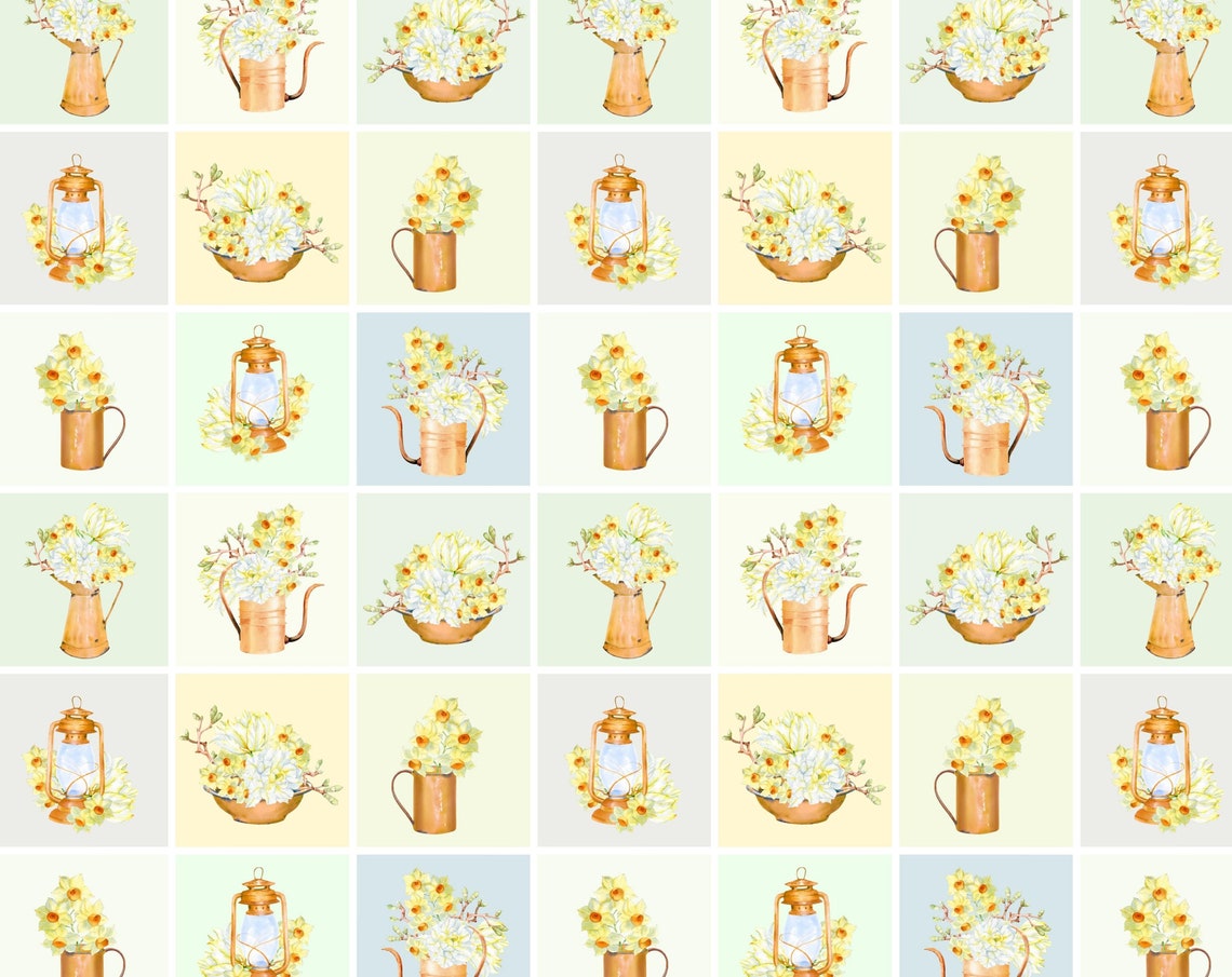 Watercolor Spring Digital Paper 12 Seamless Patterns. - Etsy