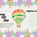 Hot Air Balloon Hand Painted Watercolor Clipart, Nursery Clip Art ...