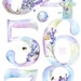 Watercolor Lavender Numbers Clipart, Hand Painted Number Floral ...