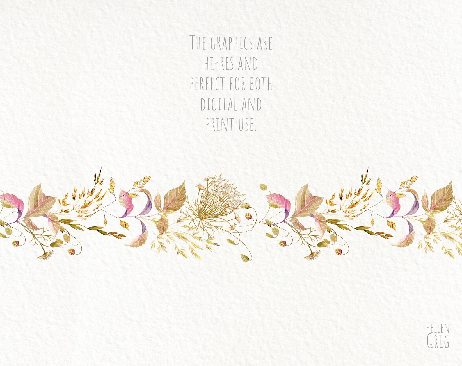 Pink Autumn Border. Watercolor Clipart. Fall Seamless Borders. - Etsy