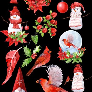 Watercolor Christmas Clipart. Handpainted Individual Winter Clipart ...