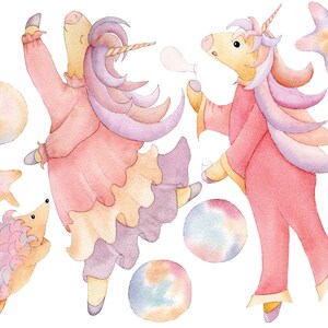 Unicorn Clipart, Handpainted Watercolor Pastel Unicorn Clip Art for ...