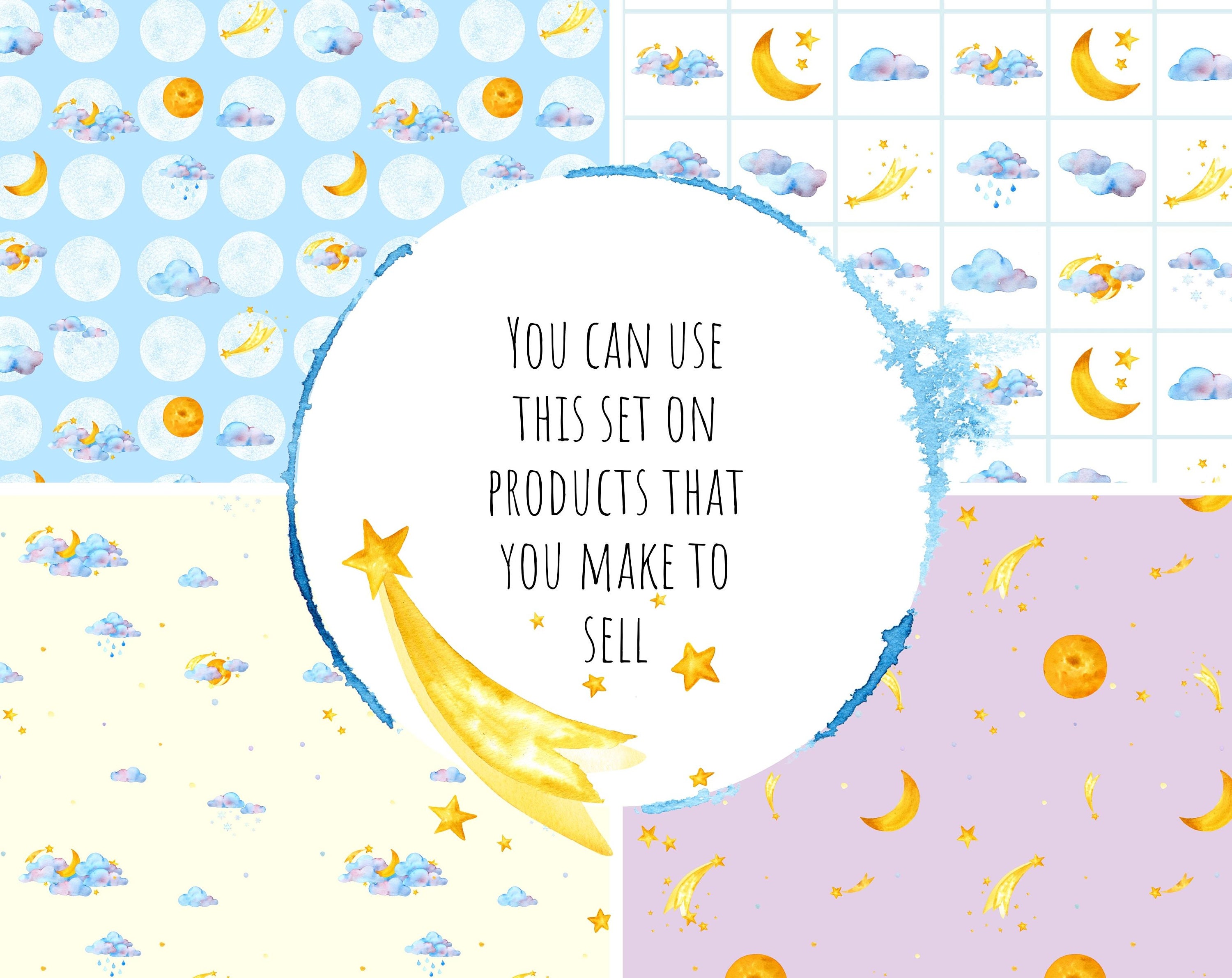 Watercolor Sky Digital Paper 12 Seamless Patterns. - Etsy