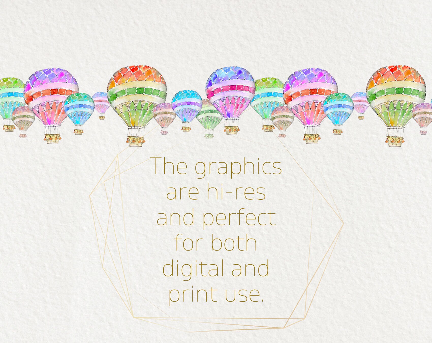 Hot Air Balloon Hand Painted Watercolor Clipart, Nursery Clip Art ...