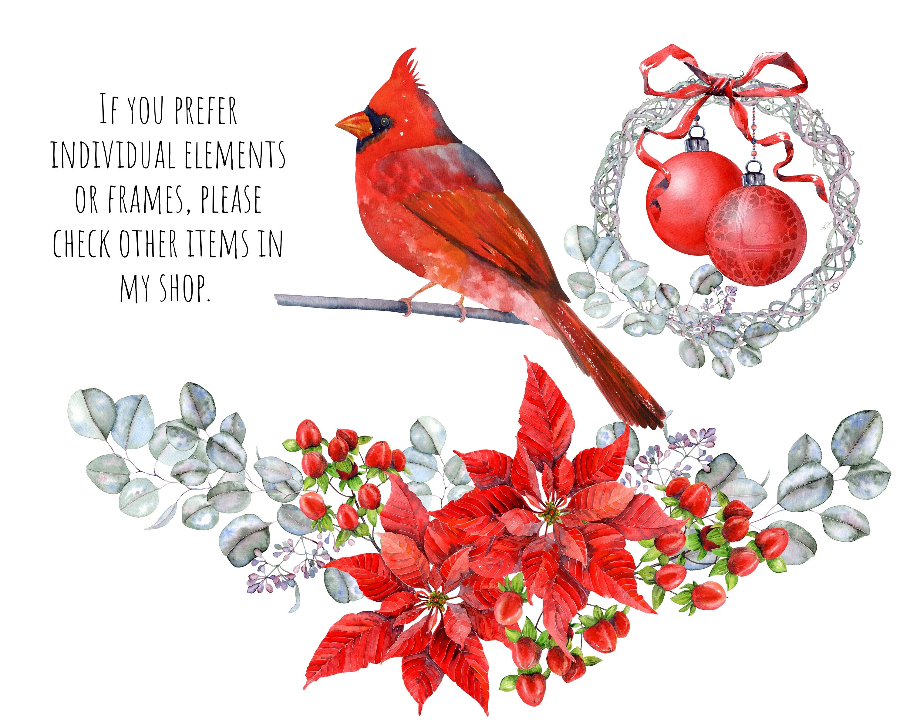 Watercolor Christmas Digital Paper, 12 Seamless Patterns. Handpainted ...
