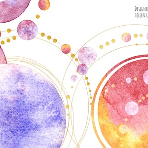 Watercolor Astronomy Clipart, Handpainted Celestial Set: Moon, Planets ...