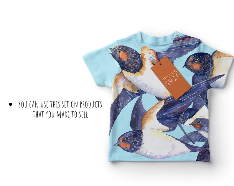 Watercolor Bird Clipart Handpainted Swallow Clip Art. - Etsy