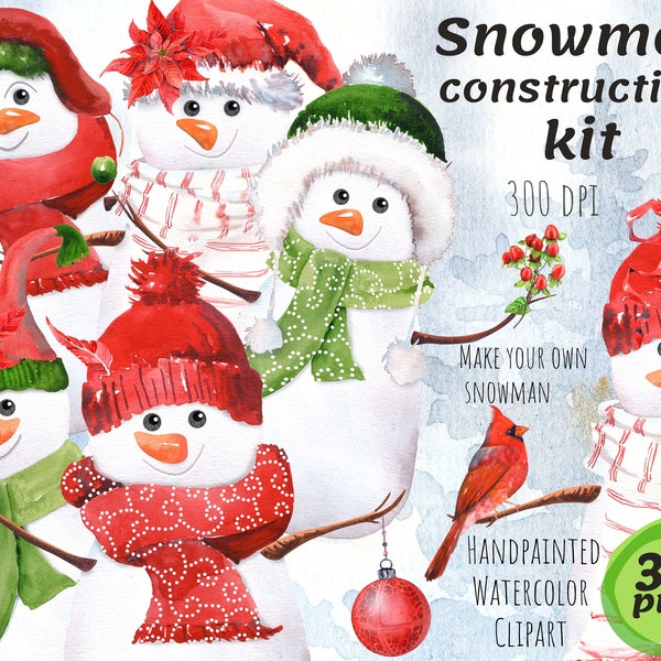 Snowman Watercolor - Etsy