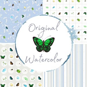 Watercolor Insect Digital Paper, 12 Seamless Patterns. Handpainted ...