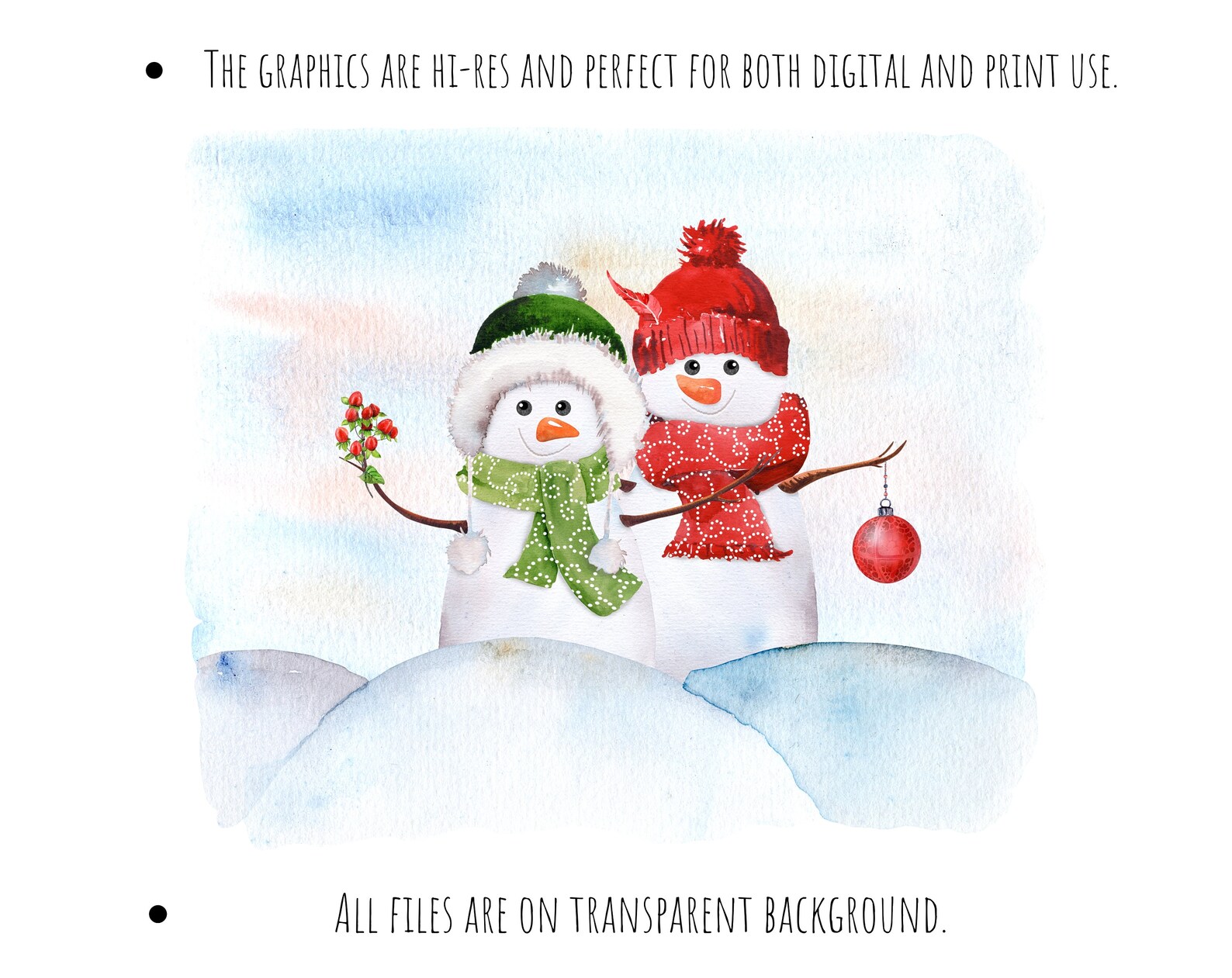 Watercolor Snowmen Clipart. Christmas Snowmen Constructor Kit. - Etsy