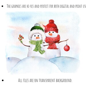 Watercolor Snowmen Clipart. Christmas Snowmen Constructor Kit. Make ...