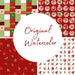 Watercolor Christmas Digital Paper, 12 Seamless Patterns. Handpainted ...