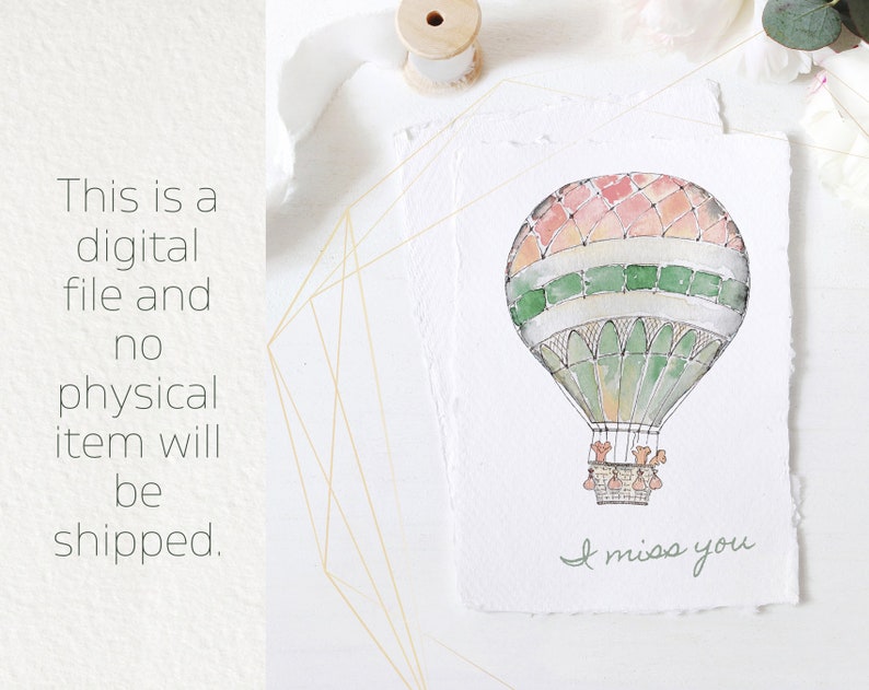 Hot Air Balloon Hand Painted Watercolor Clipart, Nursery Clip Art ...