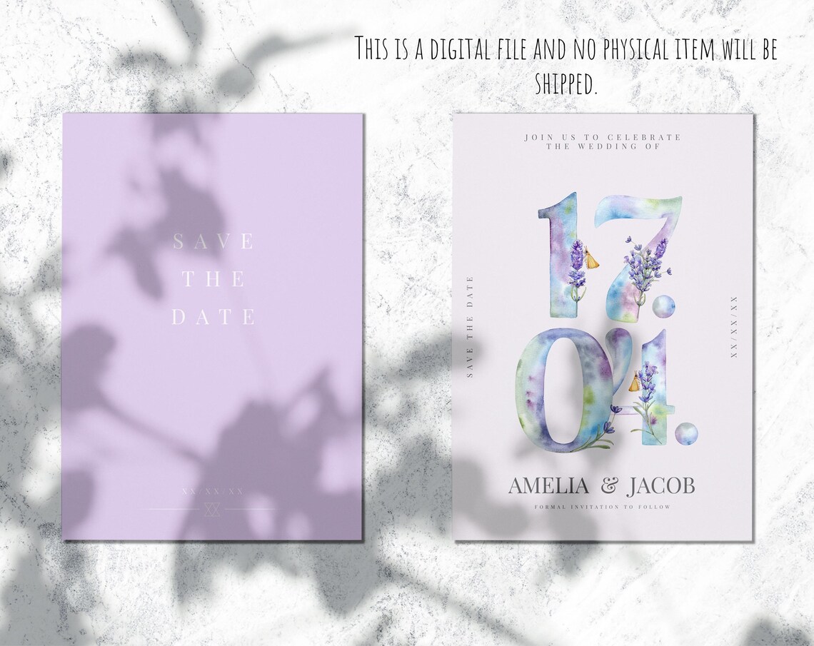 Watercolor Lavender Numbers Clipart Hand Painted Number - Etsy